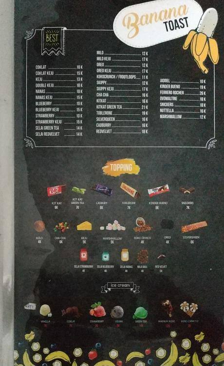Menu at Roti Bakar 543 restaurant, Tangerang