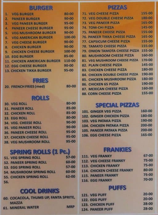 Tipsy Topsy Bakers Menu, Menu for Tipsy Topsy Bakers, Dilsukhnagar ...