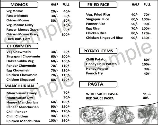 Menu of Mr. Chatoo, Sector 2, Dwarka, New Delhi