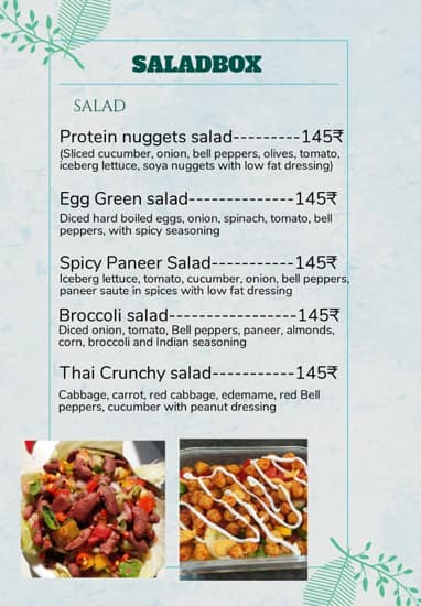 Menu at SALAD box, Nagpur