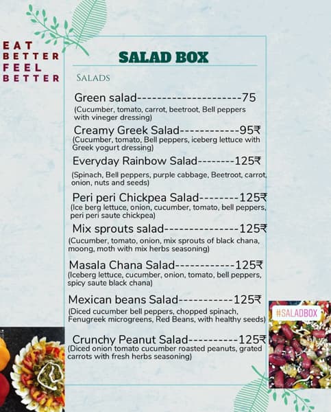 Menu at SALAD box, Nagpur