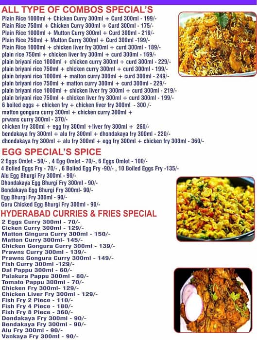 Menu of Homely Food, Chanda Nagar, Hyderabad