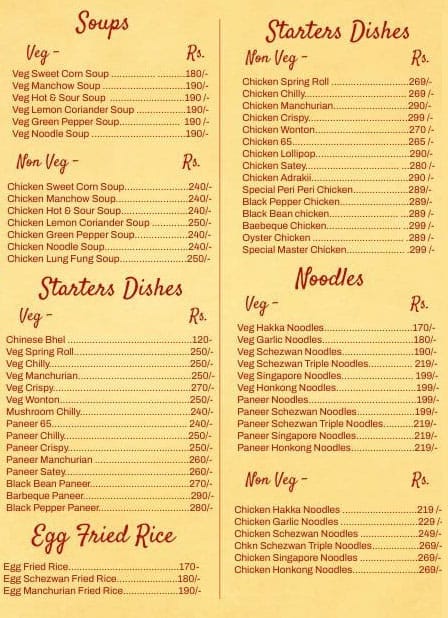 Menu of Cantina Marol, Marol, Mumbai
