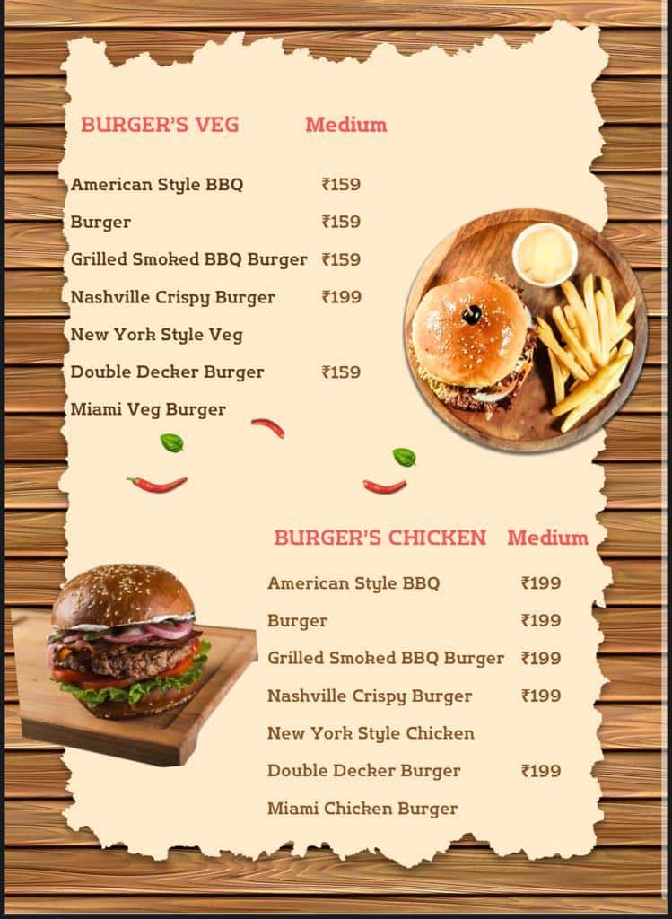 Menu of The American Restaurant, Hadapsar, Pune