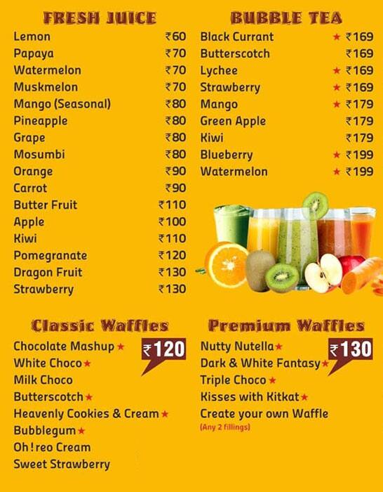 Menu of Mr. FB Bubble Tea, Vadavalli, Coimbatore