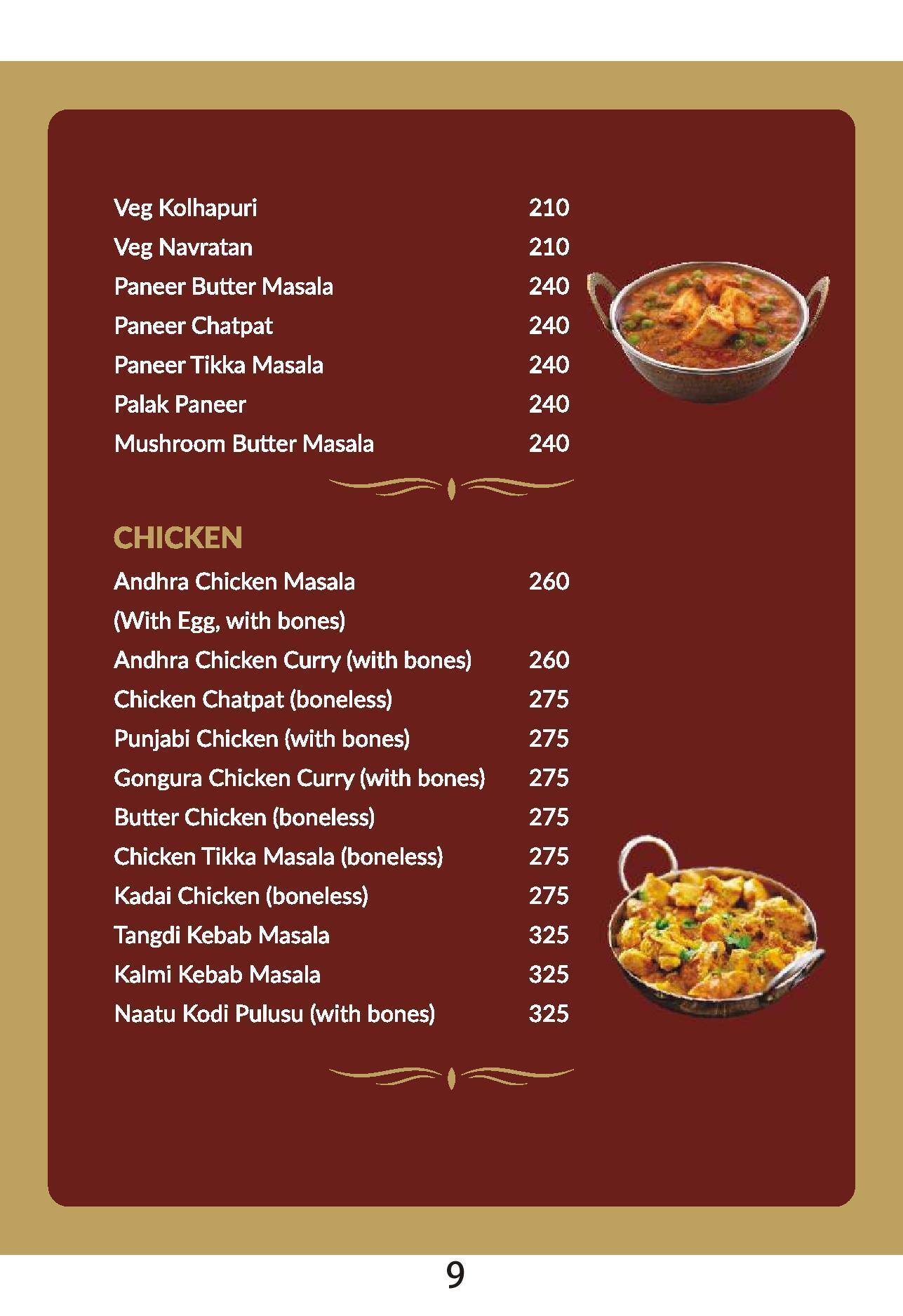 Menu at Hotel Sitara Grand - LB Nagar, Hyderabad, Near