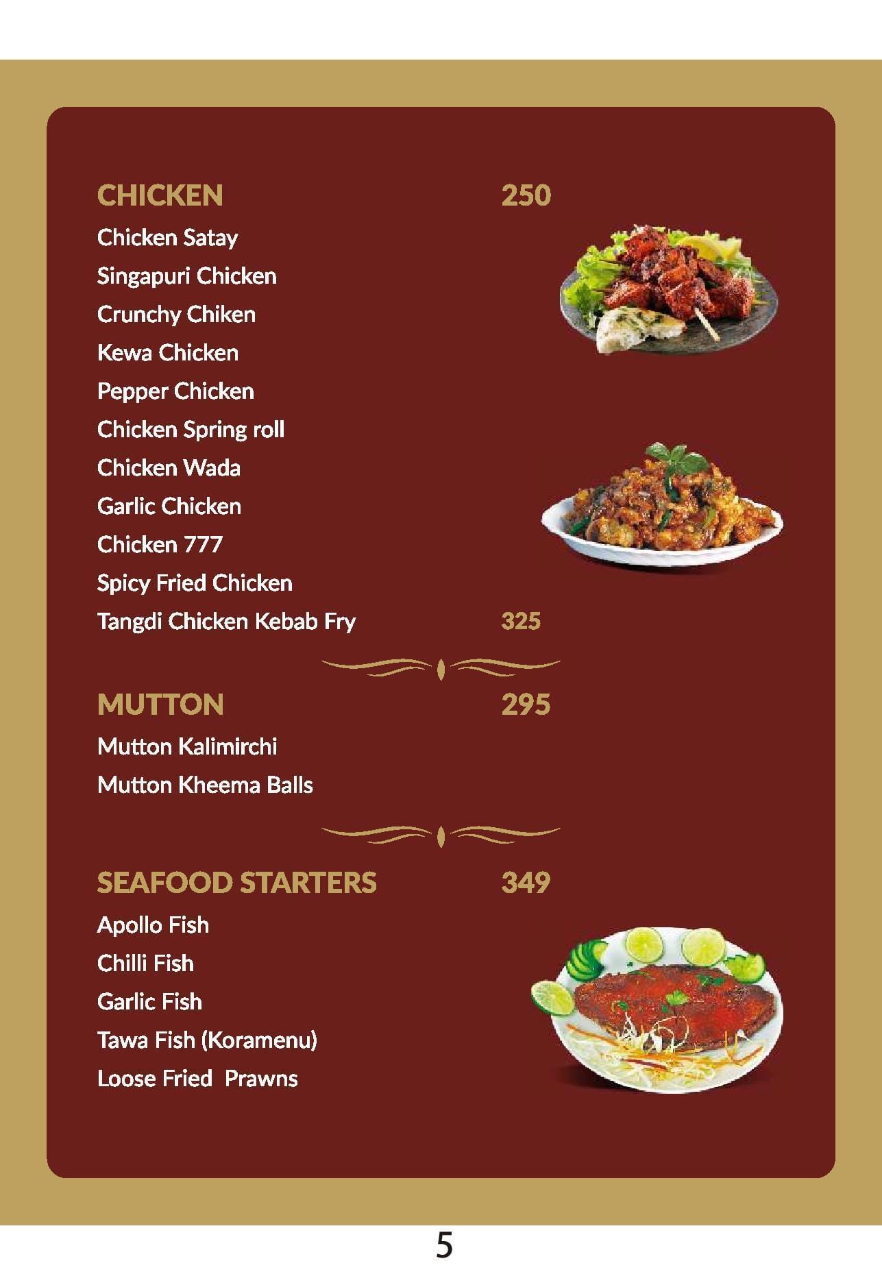 Menu at Hotel Sitara Grand - LB Nagar, Hyderabad, Near