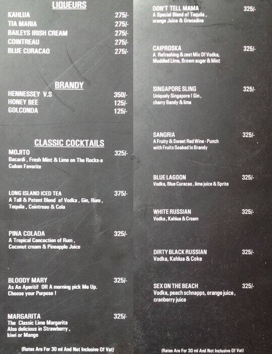 Menu at Don't Tell Mama Fine Dine Restaurant, Pune, The Elite Suites