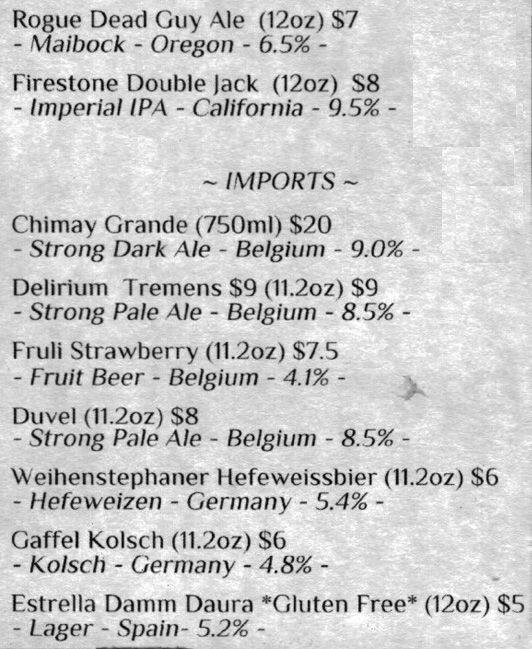 Menu at Harlem Public, New York City