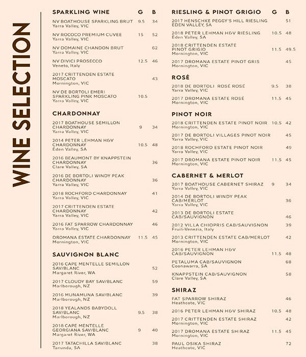 Menu at Studley Park Boathouse cafe, Kew, 1 Boathouse Rd