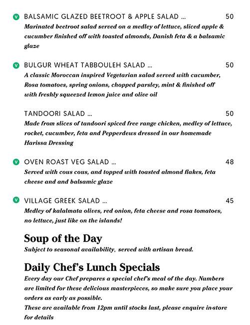 Menu at Ecco Il caffe-Foreshore cafe, Cape Town