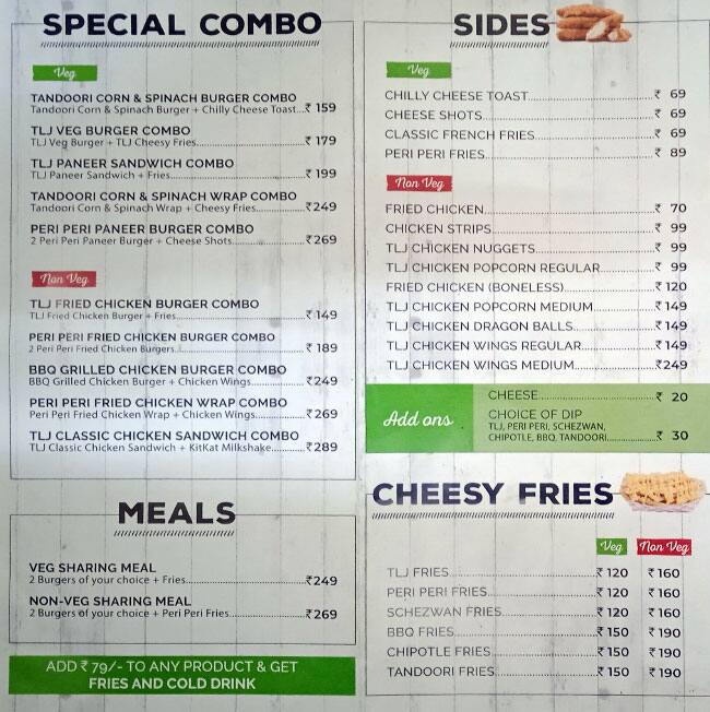 Menu at TLJ - The Little Joint, Mumbai