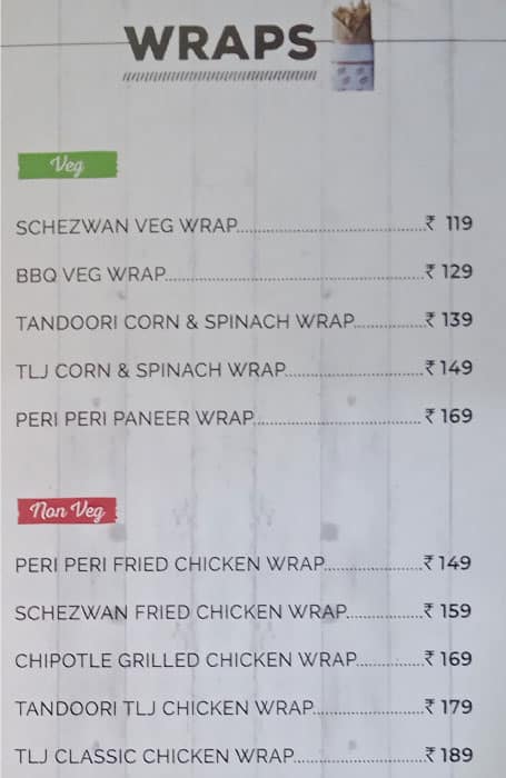 Menu at TLJ - The Little Joint, Mumbai