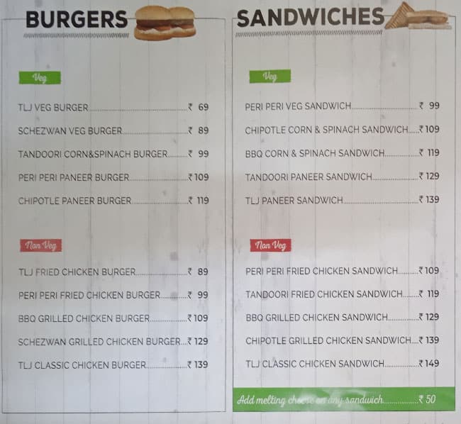 Menu at TLJ - The Little Joint, Mumbai