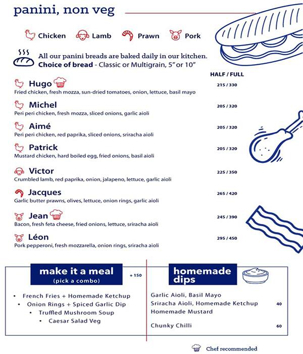 Menu at Paris Panini - Gourmet Sandwiches & Wraps, Bengaluru, Miraya Rose