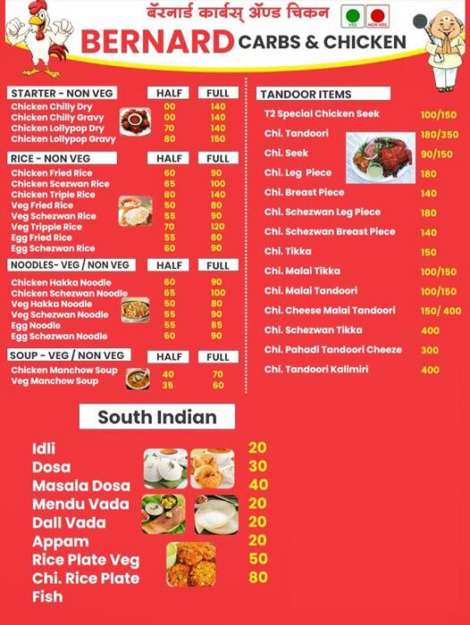 Menu of Bernard, Dombivali East, Thane