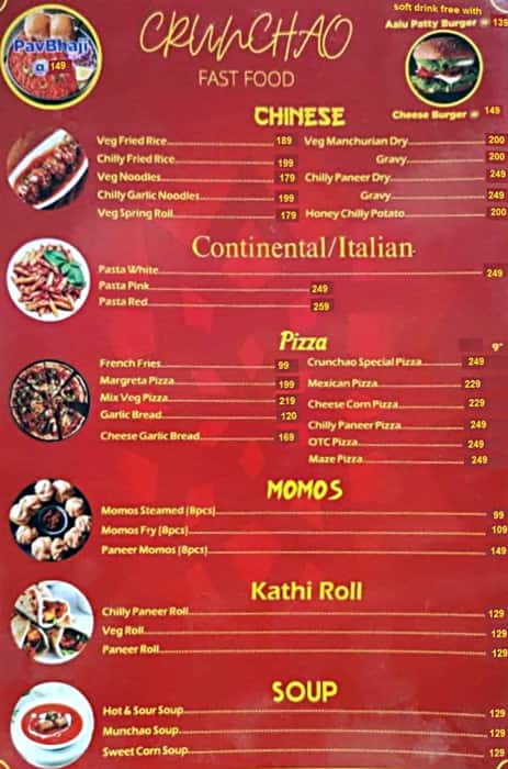 Menu of Crunchao, Vaishali Nagar, Jaipur