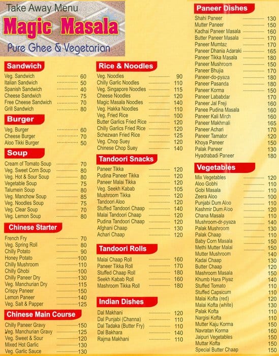 Masala Magic Menu, Menu for Masala Magic, Krishna Nagar, New Delhi - Zomato