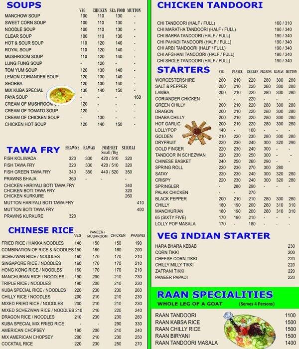 Kuba Menu, Menu for Kuba, Kalyan, Thane - Zomato