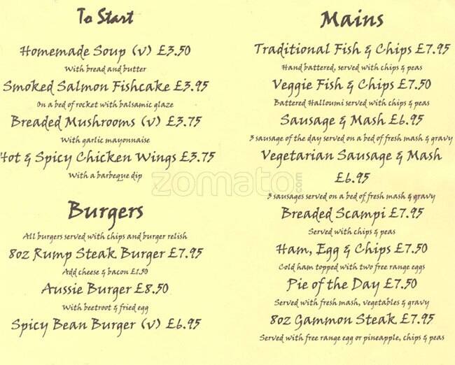Menu at George and Devonshire pub & bar, London