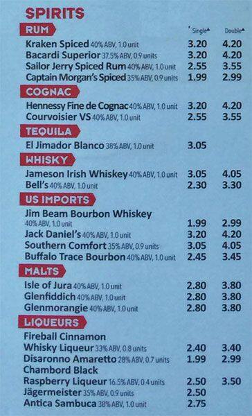 Menu at The Flying Boat pub & bar, Dartford