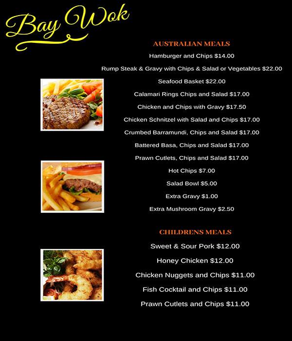 Menu at BayGrillz at Bramble Bay Bowls Club, Woody Point