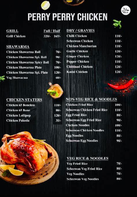Menu of Peri Peri Chicken, Valasaravakkam, Chennai