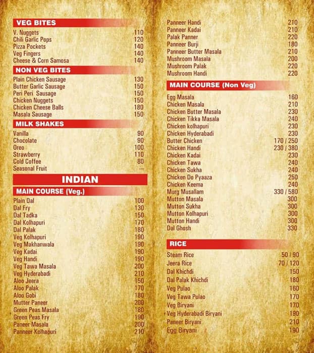 Menu of Ab's Kitchen, Borivali West, Mumbai