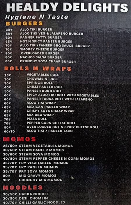 Menu of Rolls N Burger, Tilak Nagar, New Delhi