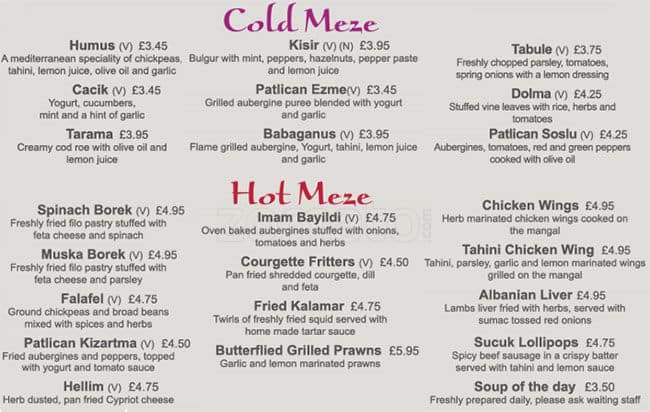 Meze Meze Menu, Menu for Meze Meze, North Finchley, London - Zomato UK