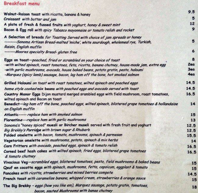 Big Brekky Menu, Menu for Big Brekky, Petersham, Sydney - Urbanspoon/Zomato