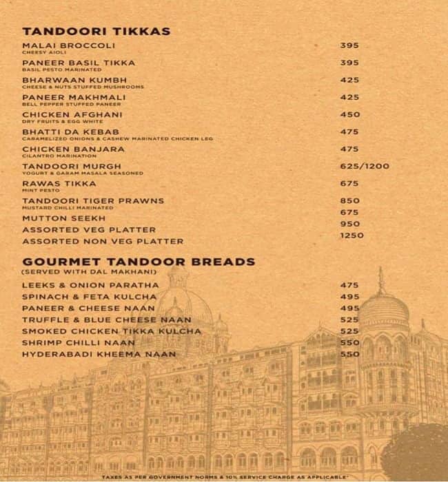 Menu of Bombay Adda, Santacruz West, Mumbai