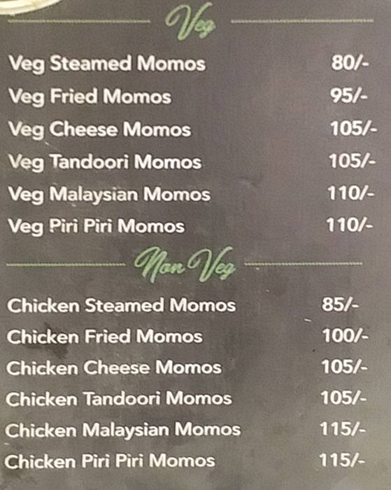 Menu at The Momo Panda, Pune, The Momo Panda