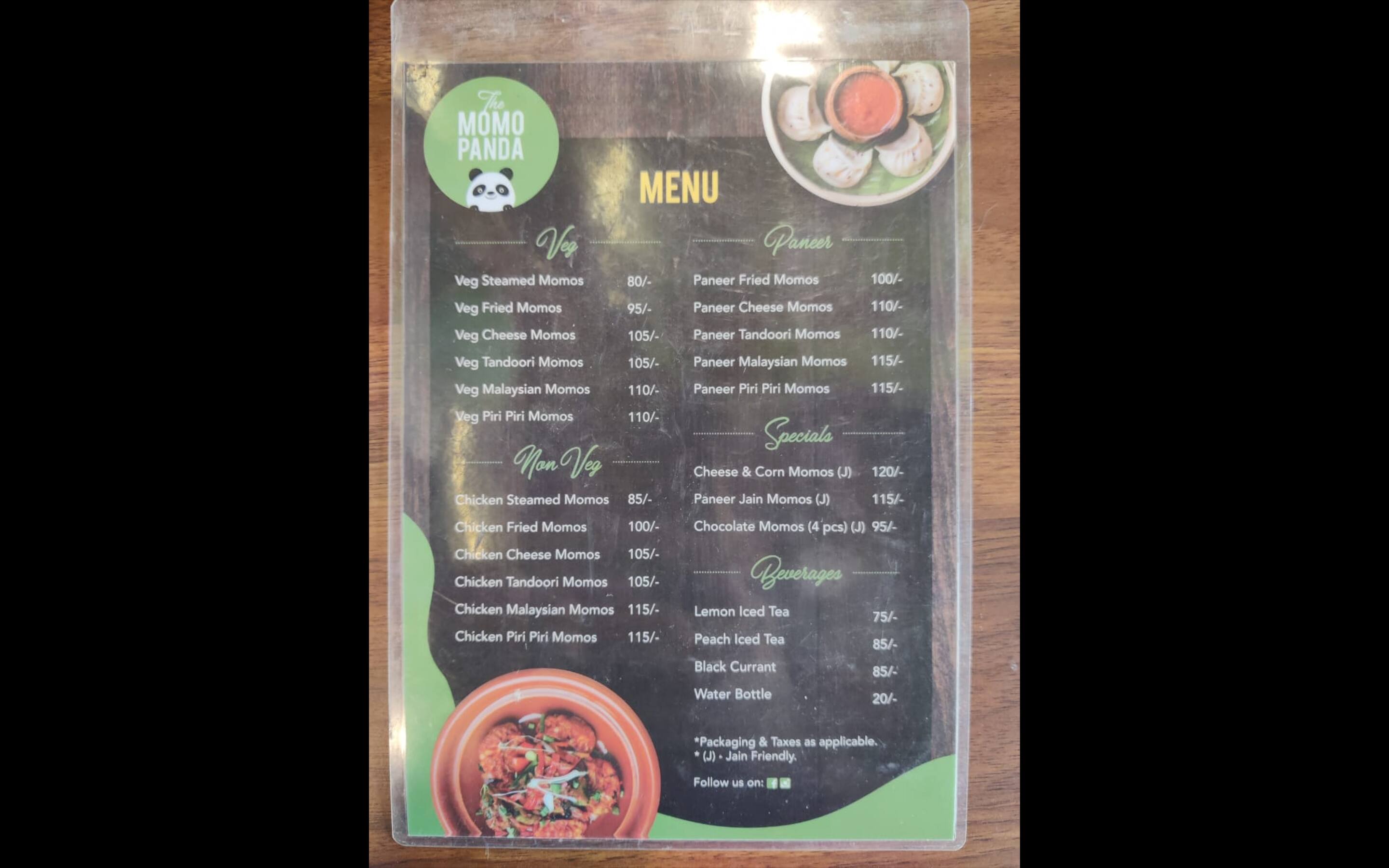 Menu at The Momo Panda, Pune, The Momo Panda