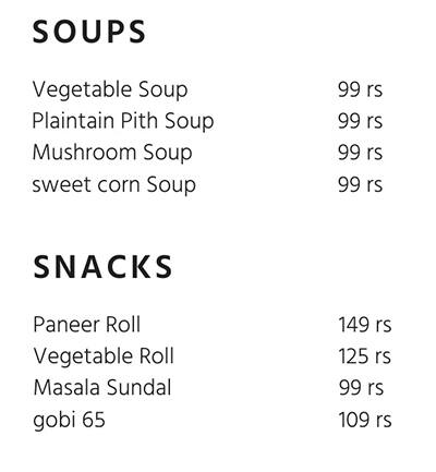 Menu of Yugan Soups & Chat Corner, Madipakkam, Chennai