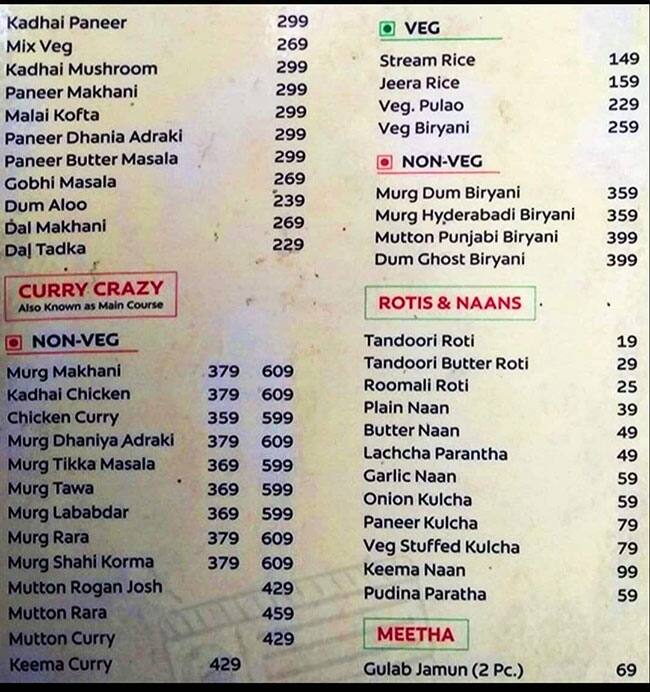 Menu of Chawla Chicken Tandoori Trail, Sector 3, Faridabad