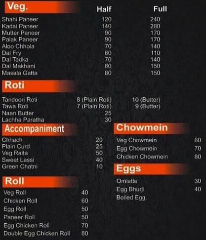 Menu of Lajawab Restaurant, Jhotwara, Jaipur