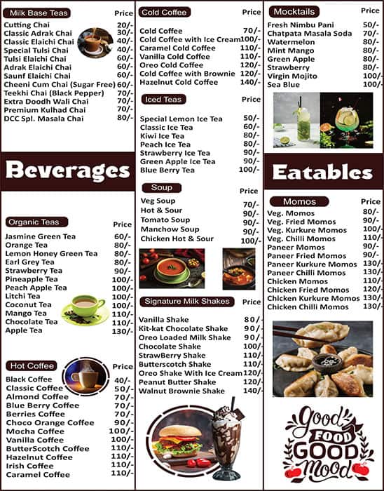 Menu of Delhi Chai Cafe, Alpha 2, Greater Noida