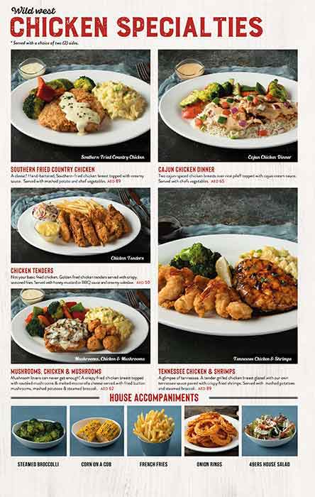 Carta de 49er's - Steakhouse & Club, Abu Dabi