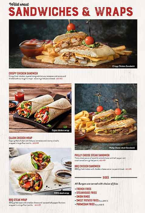 Carta de 49er's - Steakhouse & Club, Abu Dabi