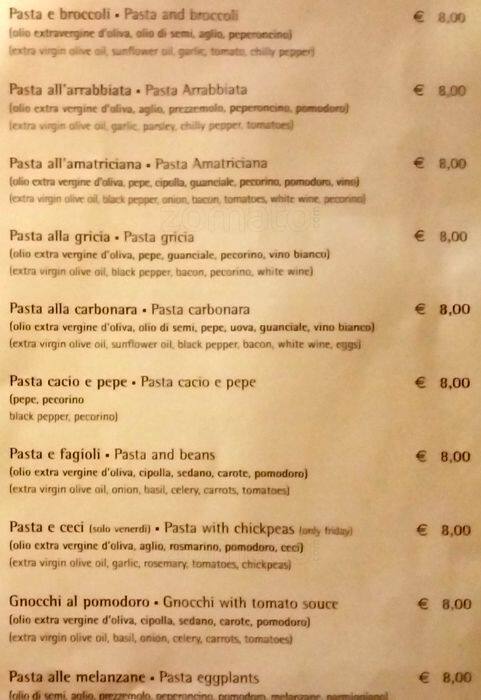 Menu da Da Tonino - Trattoria Bassetti ristorante, Roma