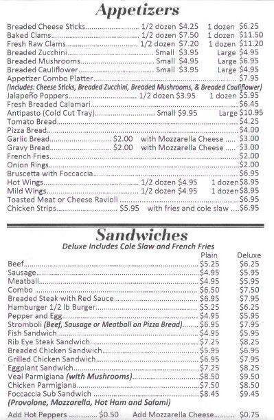 Menu at Vince's Restaurant & Pizzeria, Chicago, W 63rd St