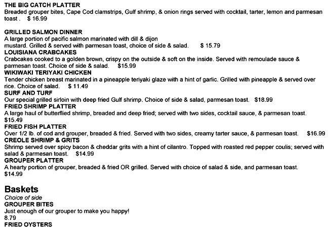 Menu at Rumors Restaurant, Louisville