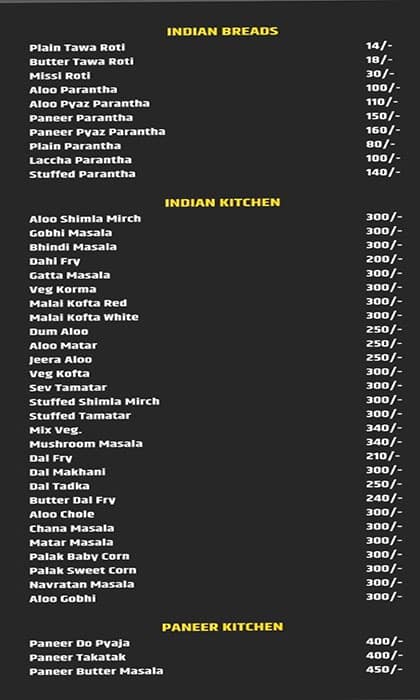 Menu of Jaipuri Tadka Restaurant, Mansarovar, Jaipur