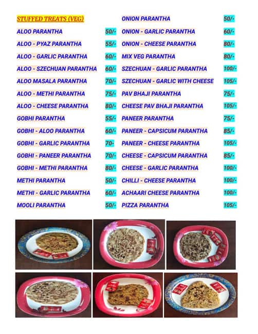 Menu of Lucky Paratha House, Mira Road, Mumbai