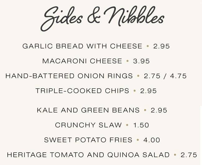 Menu at Williamson's Tavern pub & bar, London