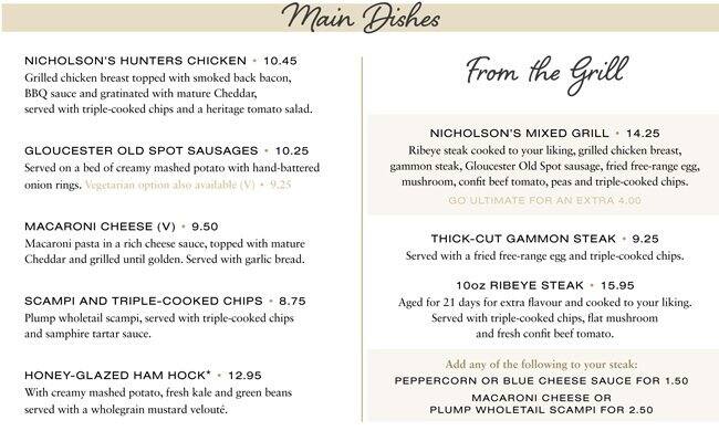 Menu at Williamson's Tavern pub & bar, London