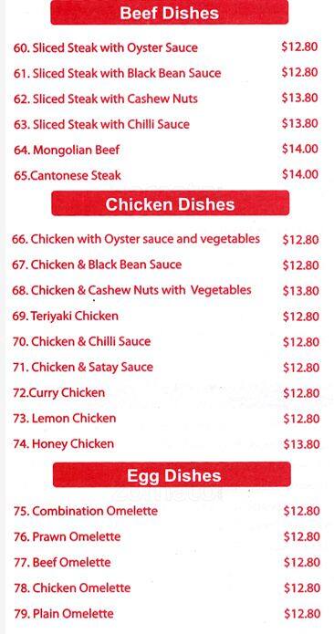 Menu at New Eastern Dragon fast food, Burwood East