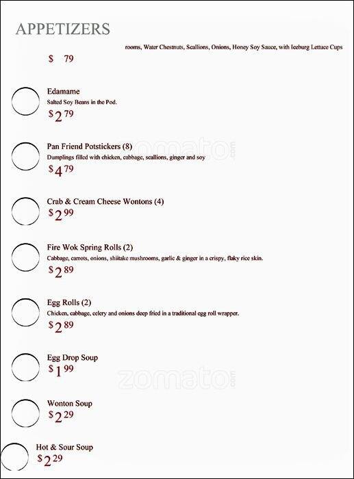 Fire Wok Menu, Menu for Fire Wok, Shavano Park, San Antonio ...