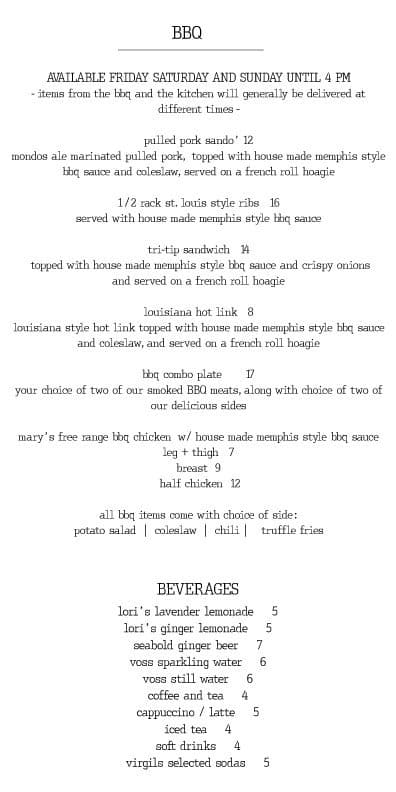 Menu at Ojai Deer Lodge pub & bar, Ojai